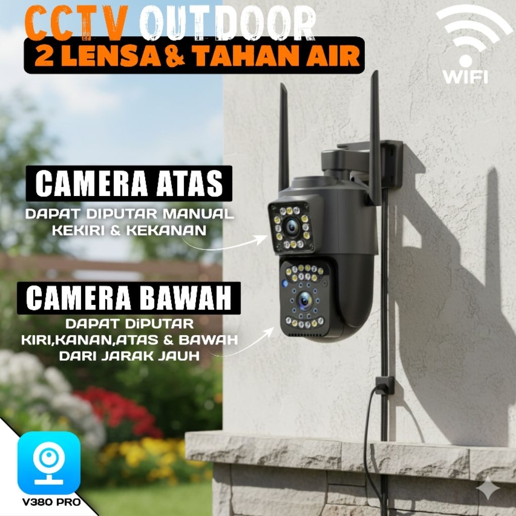 Jual CCTV Franwell V6 WIFI (V380 PRO DUA KAMERA & ANTI AIR) Outdoor ...