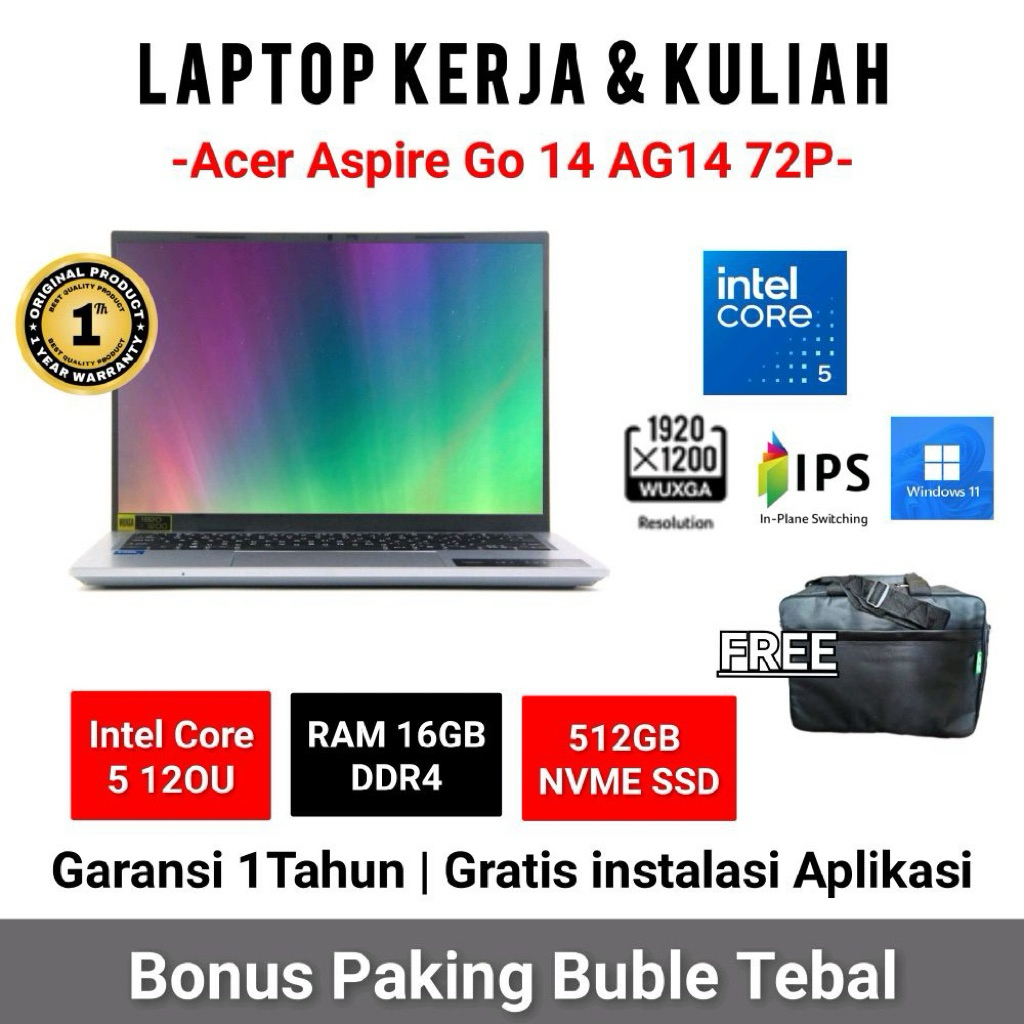 Jual Laptop Acer Aspire Go 14 AG14-72P Core 5-120U Ram 16Gb - SSD 512Gb ...