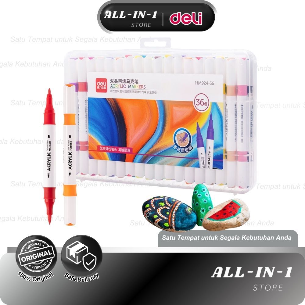Jual Deli Acrylic Marker HM924-36 Set 36 Warna – Spidol Akrilik ...