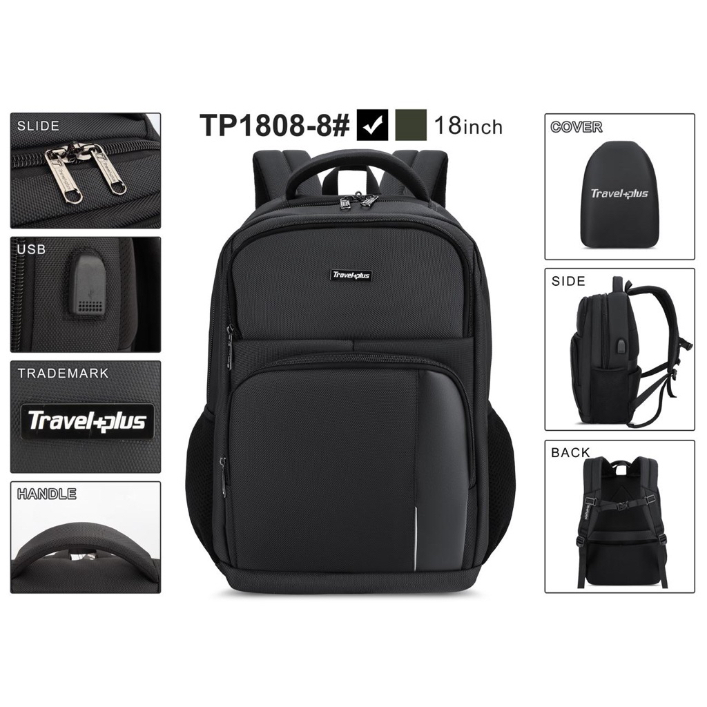 Jual Tas Ransel Travelplus 18Inc USB Fortable Tas Sekolah Tas Kerja Tas ...
