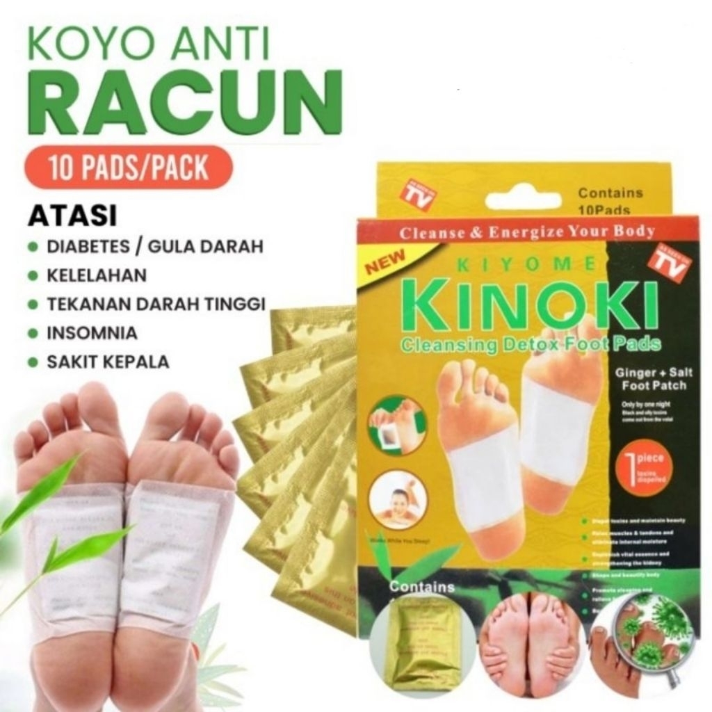 Jual KINOKI Detox Foot Patch Herbal 1 Box 10 Pads Koyo Kaki Alami ...