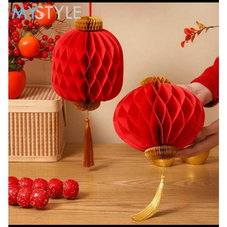 Jual lampion imlek CHINESE NEW YEAR dengan tassel model tawon ukuran ...