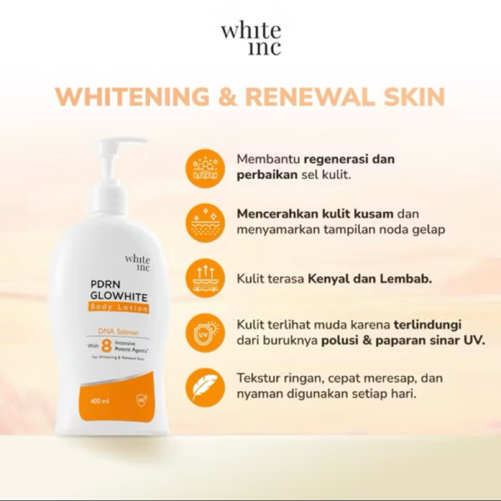 Jual White Inc New Body Lotion 400ml - PDRN DNA Salmon Glucowhite ...