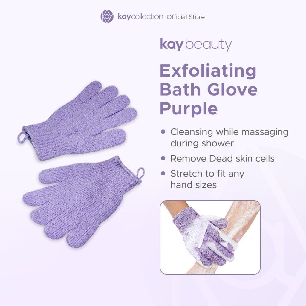 Jual KAY Exfoliating Bath Glove Purple / Sarung Tangan Mandi Scrubbing ...