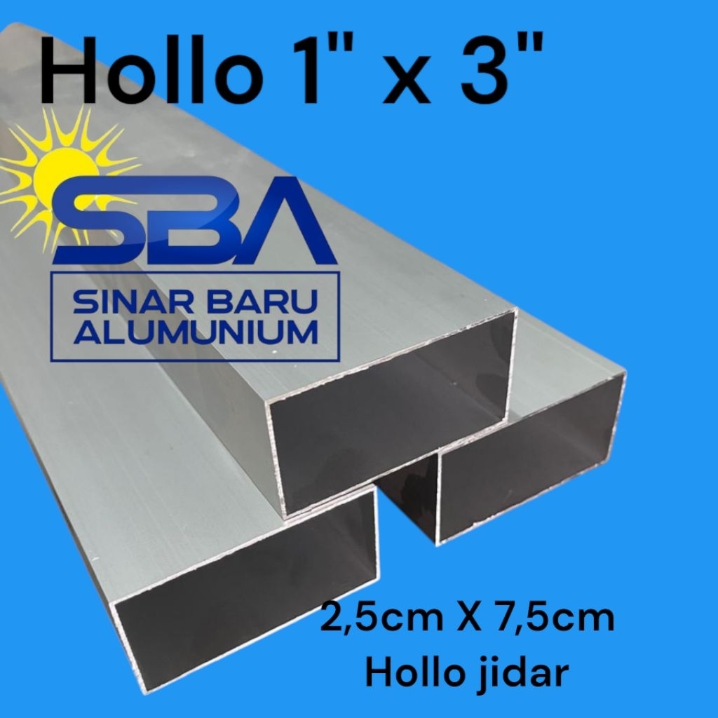 Jual Hollo jidar alumunium 1inch x 3 inch panjang 2 meter | Shopee ...