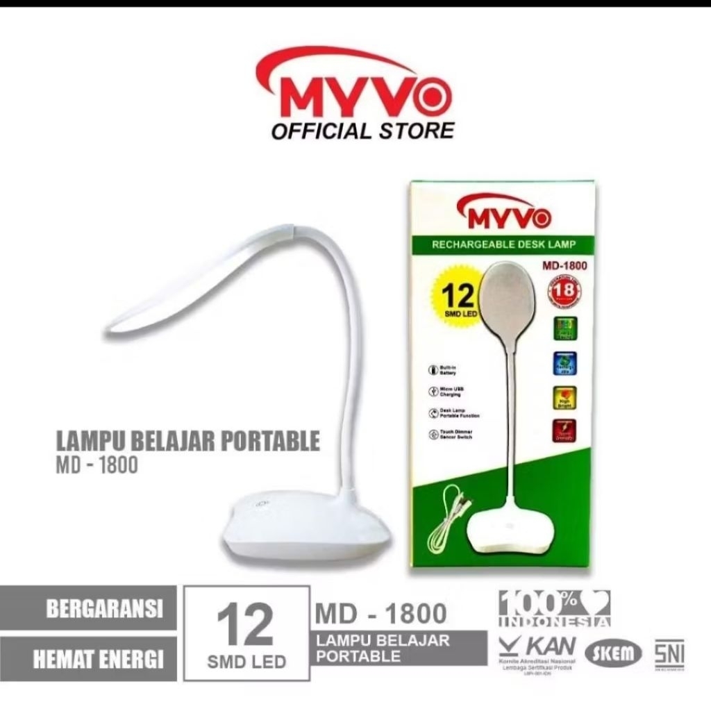 Jual LAMPU BELAJAR MYVO DESK LAMP MD-1900 MD-1800 LAMPU MEJA JEPIT ...