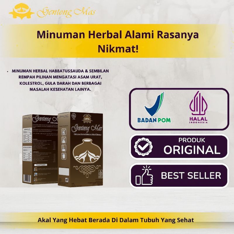 Jual Gentong Mas Minuman Sehat dengan Gula Aren dan Herbal | Diabetes ...