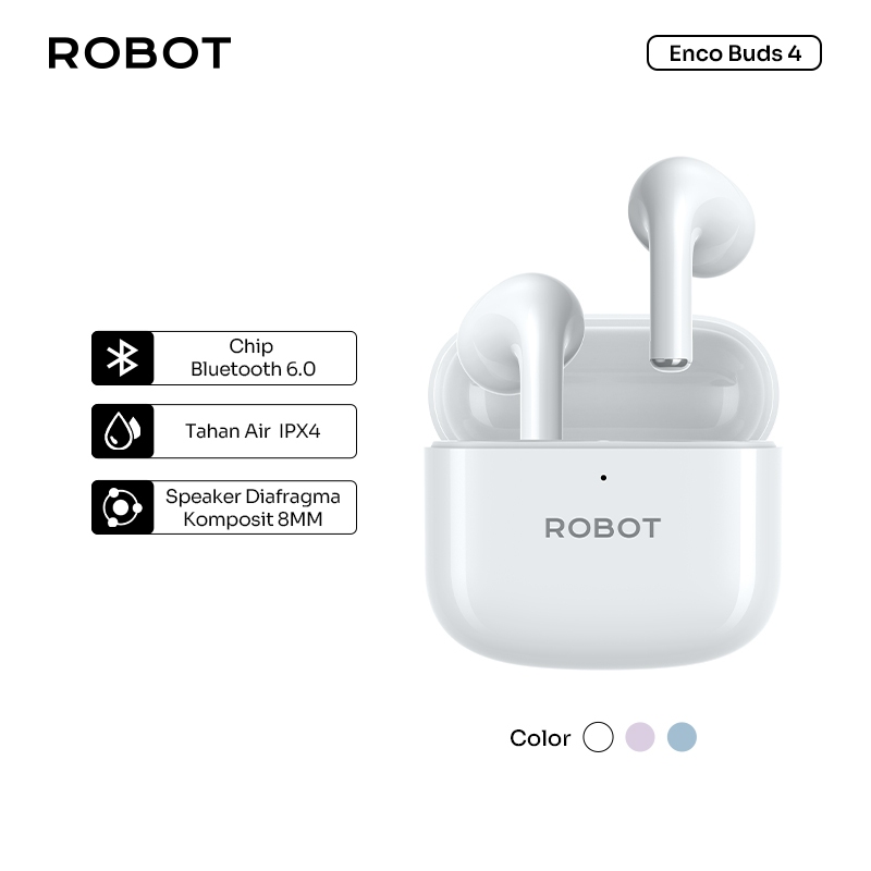Jual ROBOT TWS Earphone Airbuds Semi In- Ear Bluetooth Chip 6.0 True ...