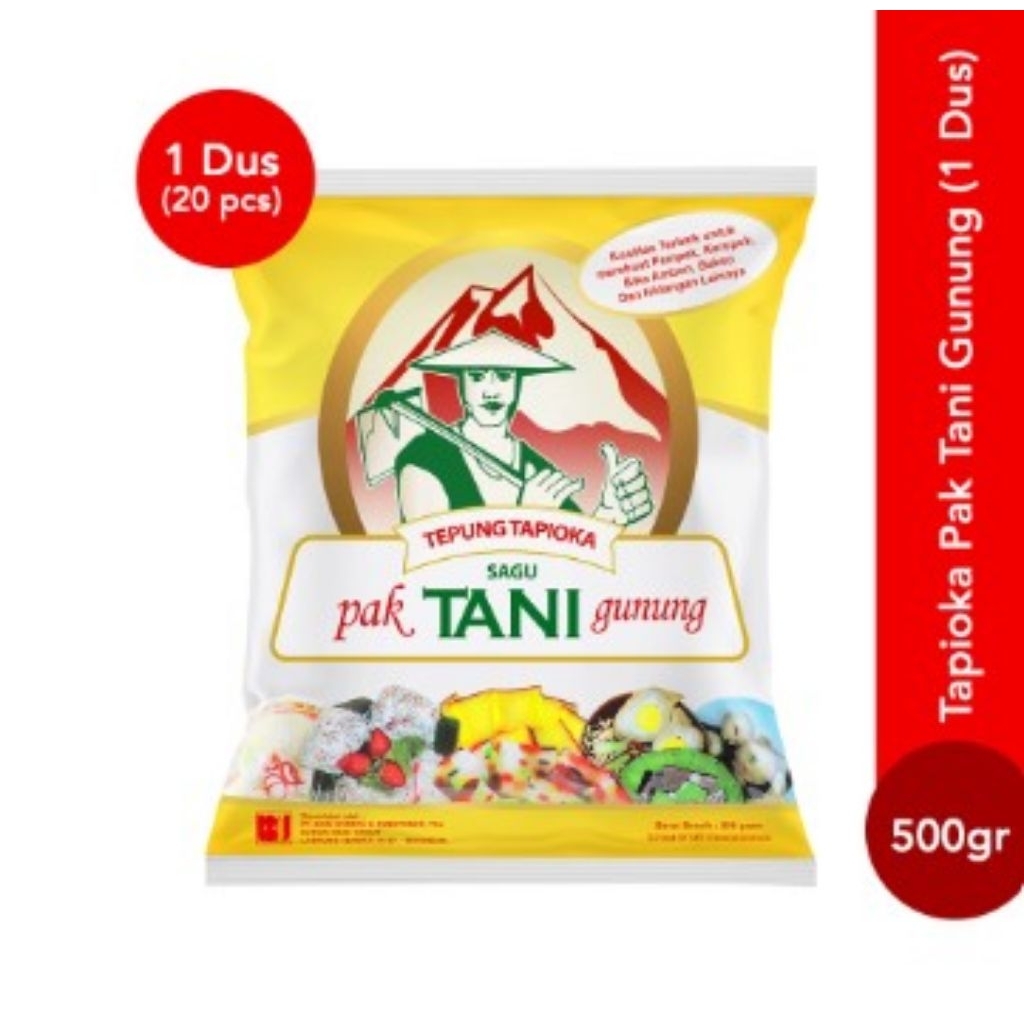 Jual Tepung Tapioka Cap Pak Tani Gunung 500gr per dus ( 1 dus isi 20 ...