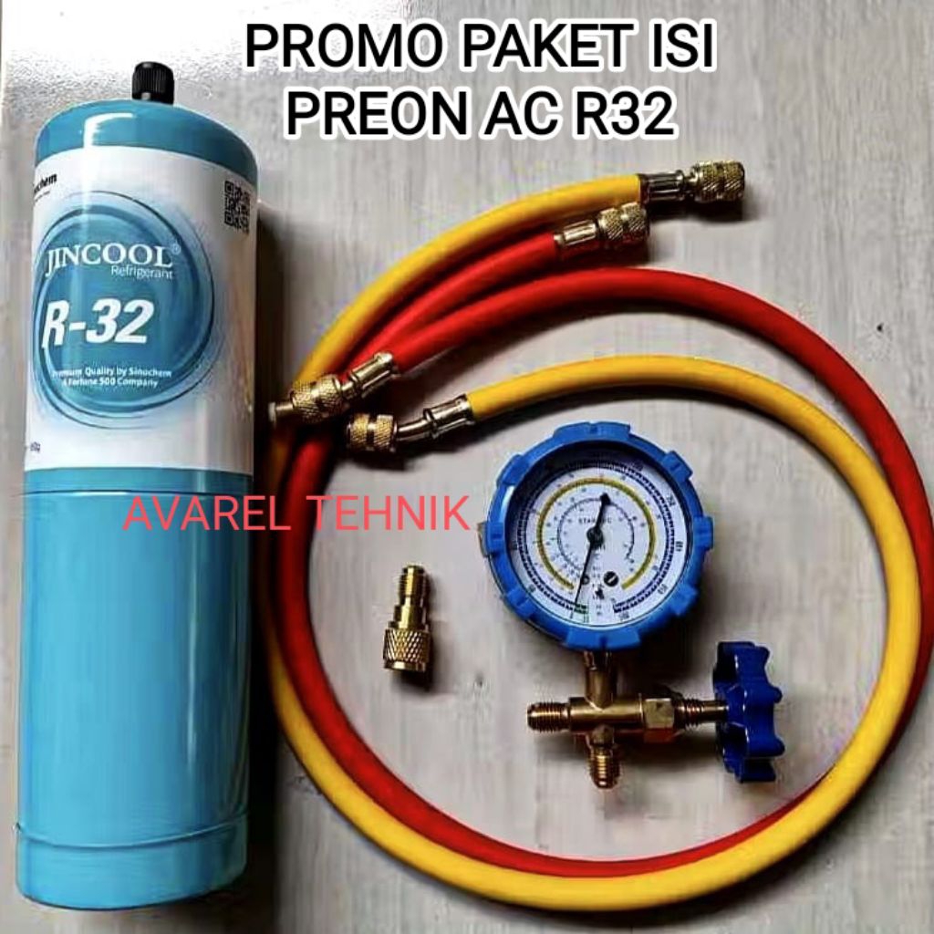 Jual PROMO PAKET ISI PREON AC R32 /PREON JINCOL 650 gr ORI + MANIFOLD ...