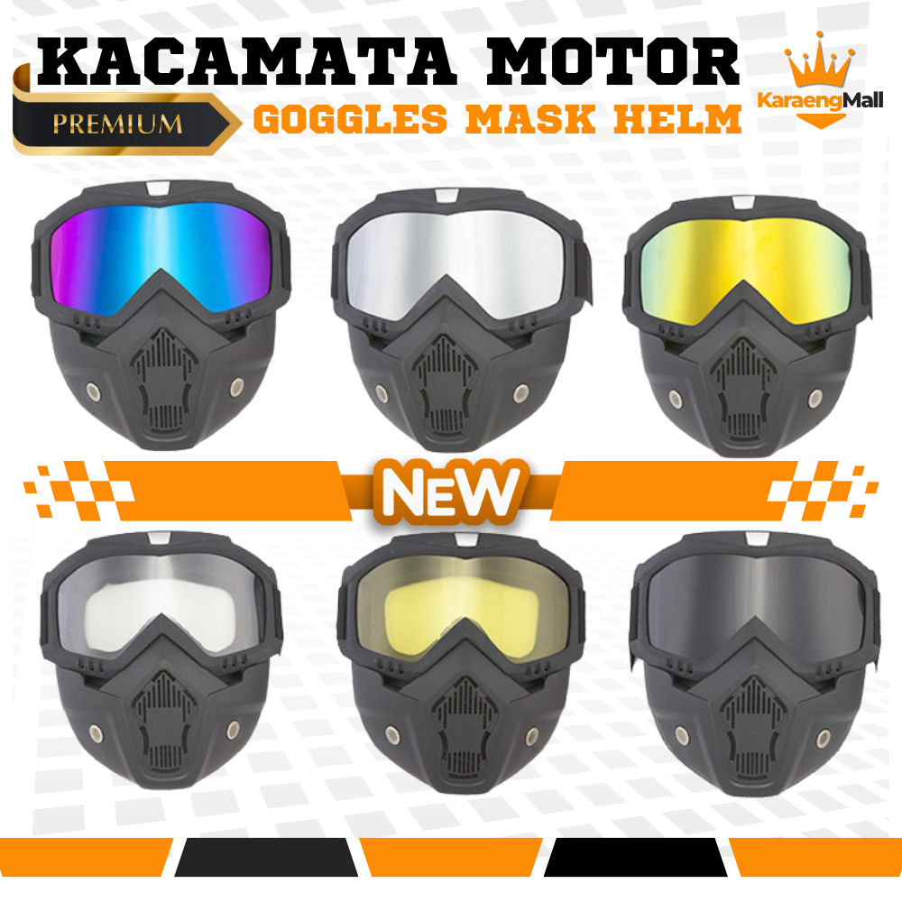 Jual KaraengMall Google Mask Helm Masker Kaca Mata Motor Goggles Trail ...