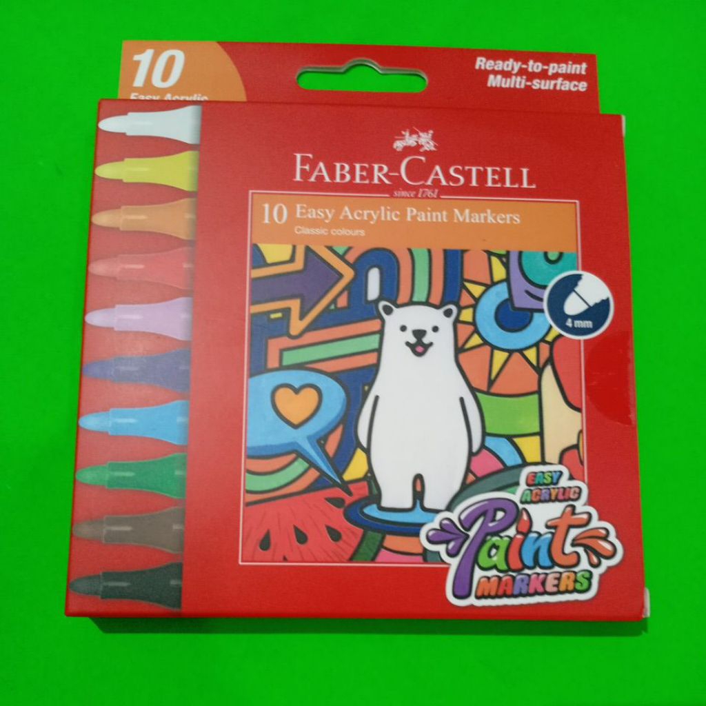 Jual Faber Castell Easy Acrylic Paint Markers isi 10 Warna | Shopee ...