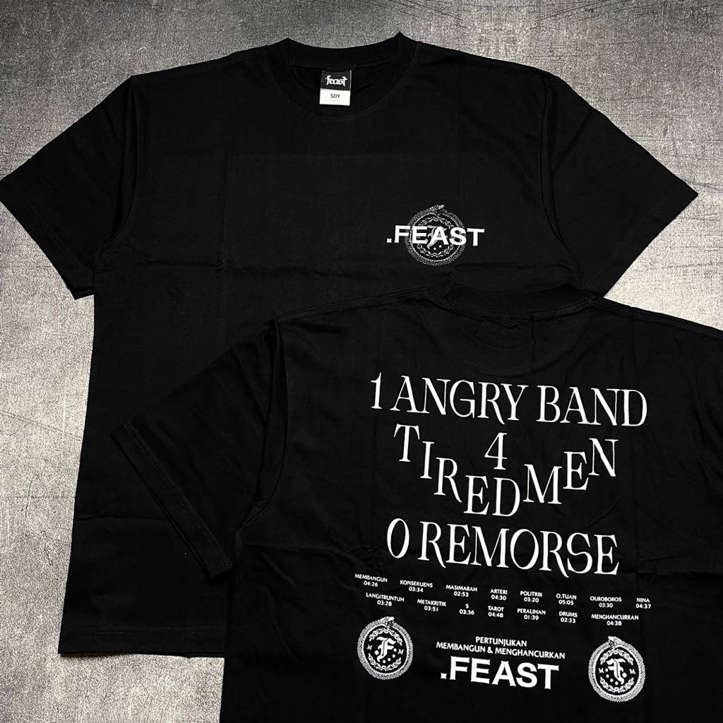 Jual Tshirt FEAST - TRACKLIST HITAM Official Merchandise | Shopee Indonesia
