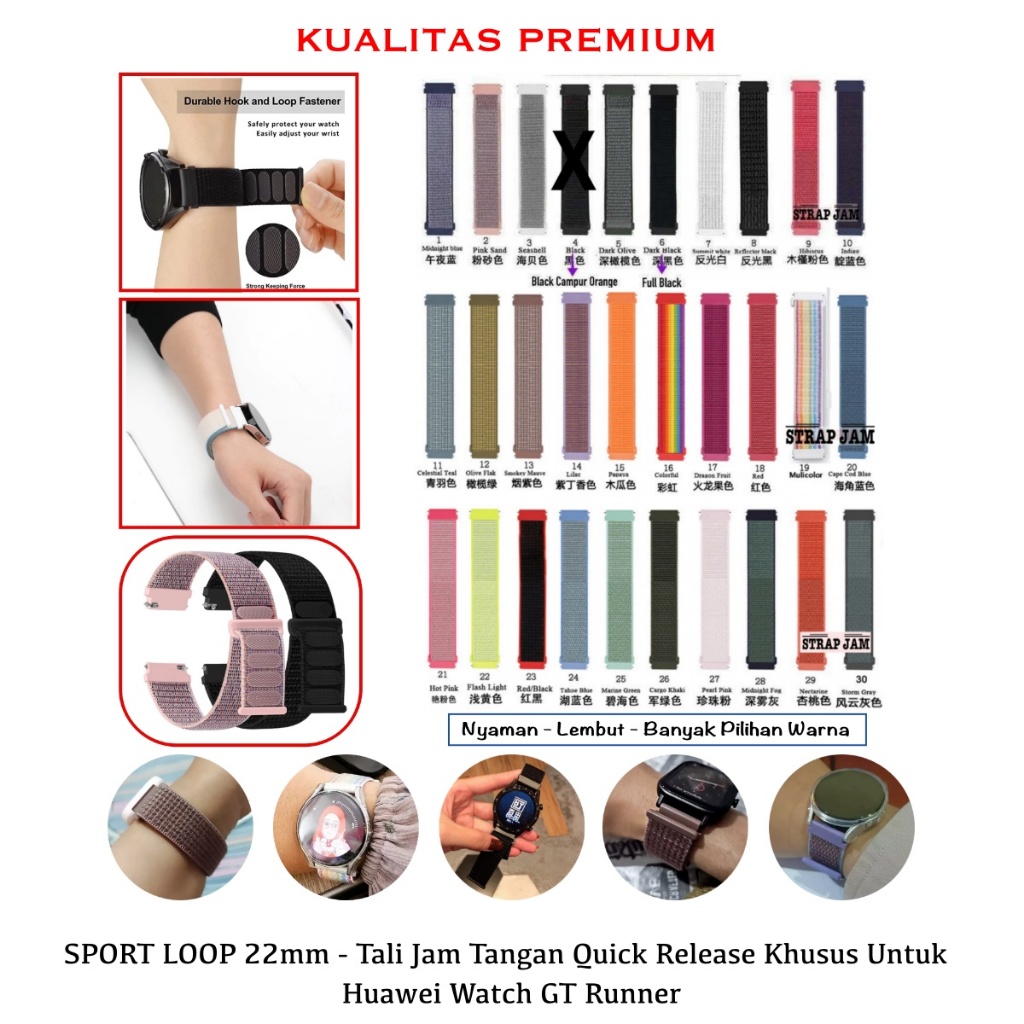 Jual Sport Loop Watch Strap Huawei Watch GT Runner - Tali Jam Tangan ...
