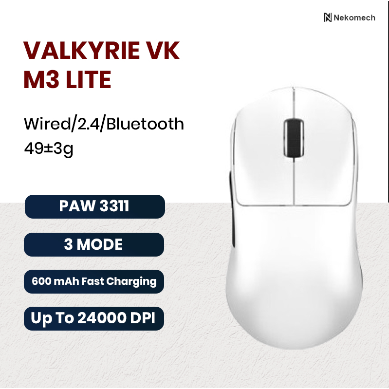 Jual VALKYRIE VK M3 Lite Tri Mode 24000DPI Wireless Gaming Mouse ...