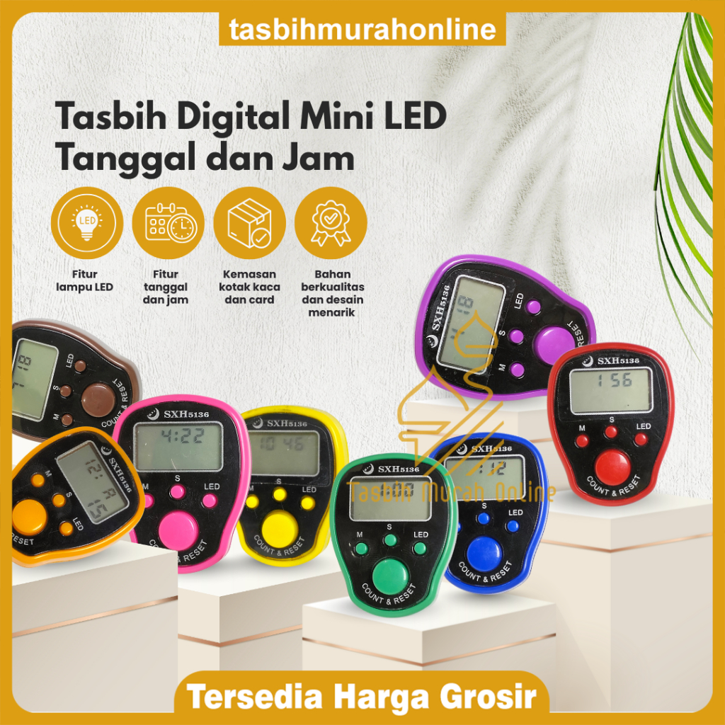 Jual Tasbih Digital Mini LED Tanggal + JAM / Tasbih Mini Electric ...