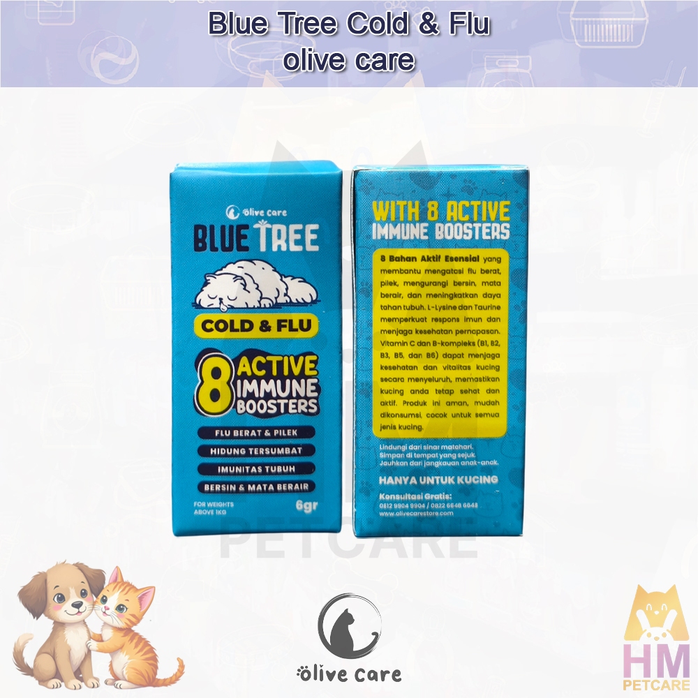 Jual Olive Care BLUE TREE Cold & Flu Obat Flu Kucing Ampuh Atasi Pilek ...