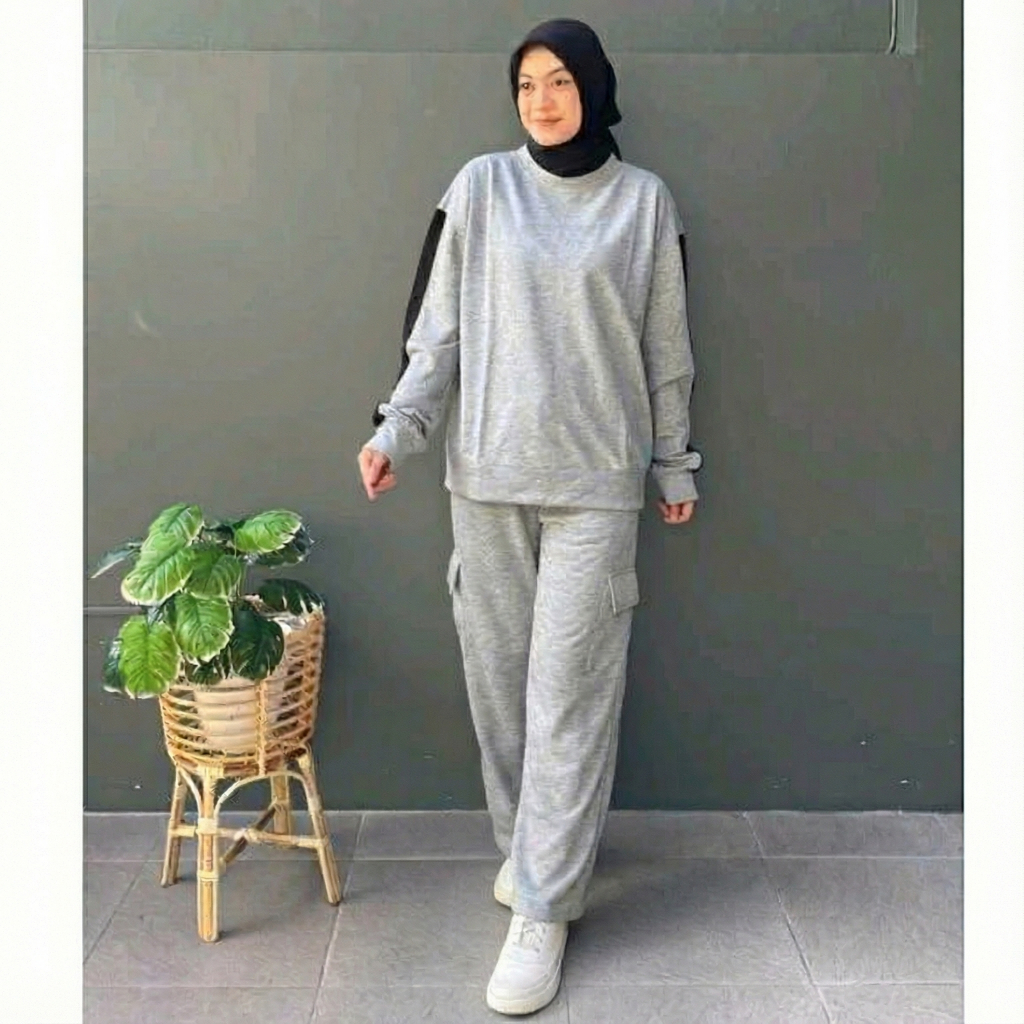 Jual Baju Olahraga Setelan Muslim Wanita Kargo Fit M- XXL ...