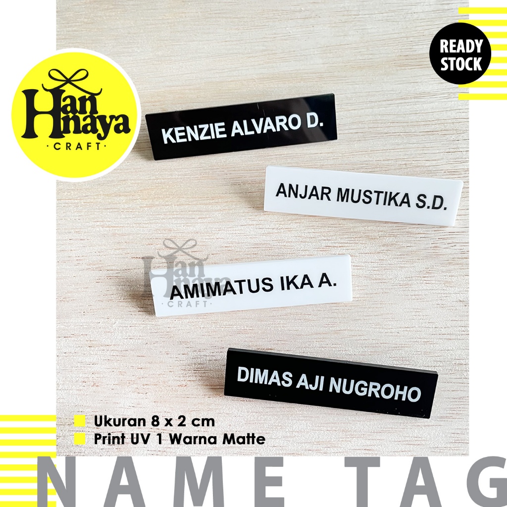 Jual RS Name Tag Print UV 1 Warna Matte + Peniti / Papan Nama / Pin ...