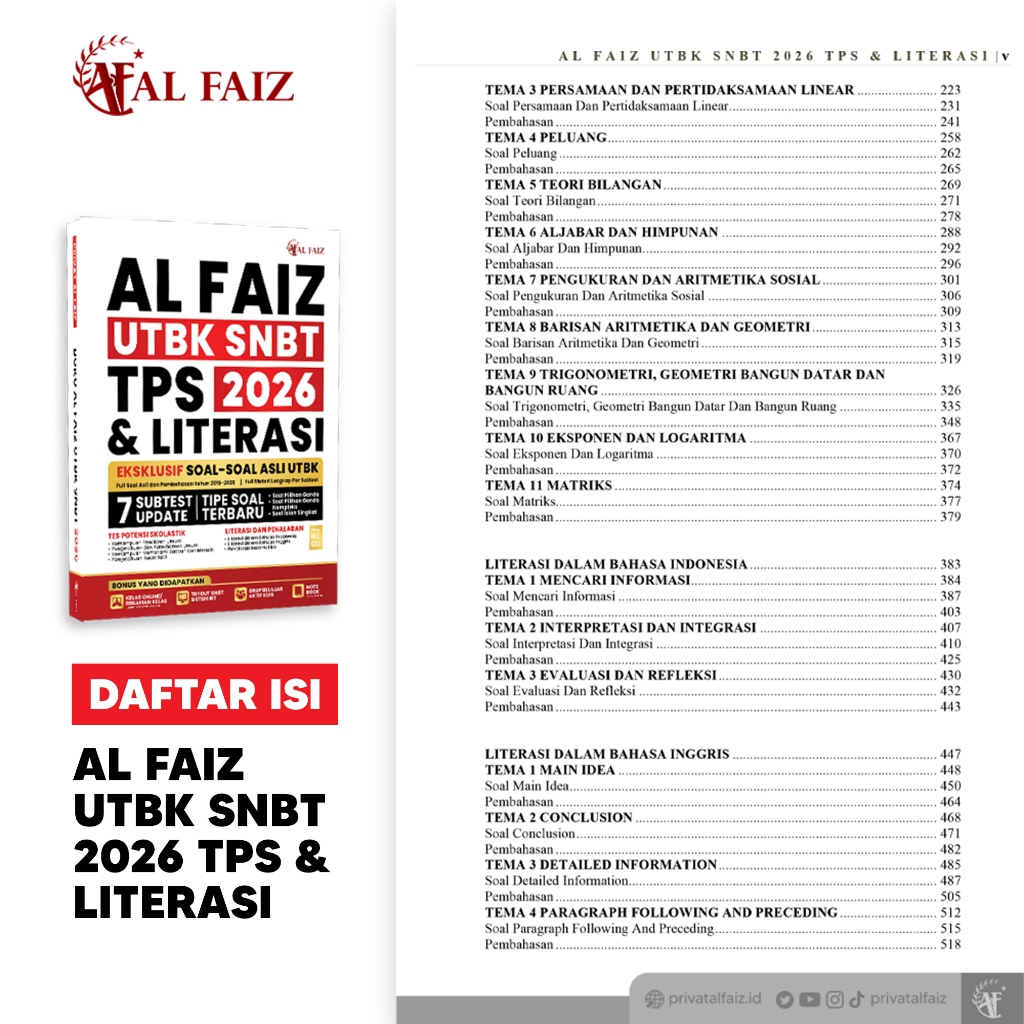 Jual Buku AL FAIZ UTBK TPS & LITERASI 2026 | Shopee Indonesia