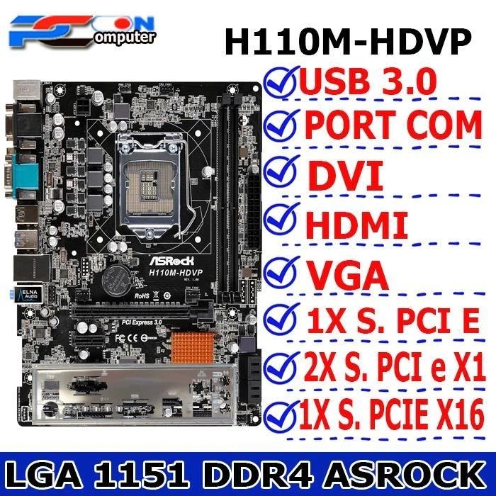 Jual Mainboard Mobo Intel LGA 1151 H110 ASROCK ONBOARD | Shopee Indonesia