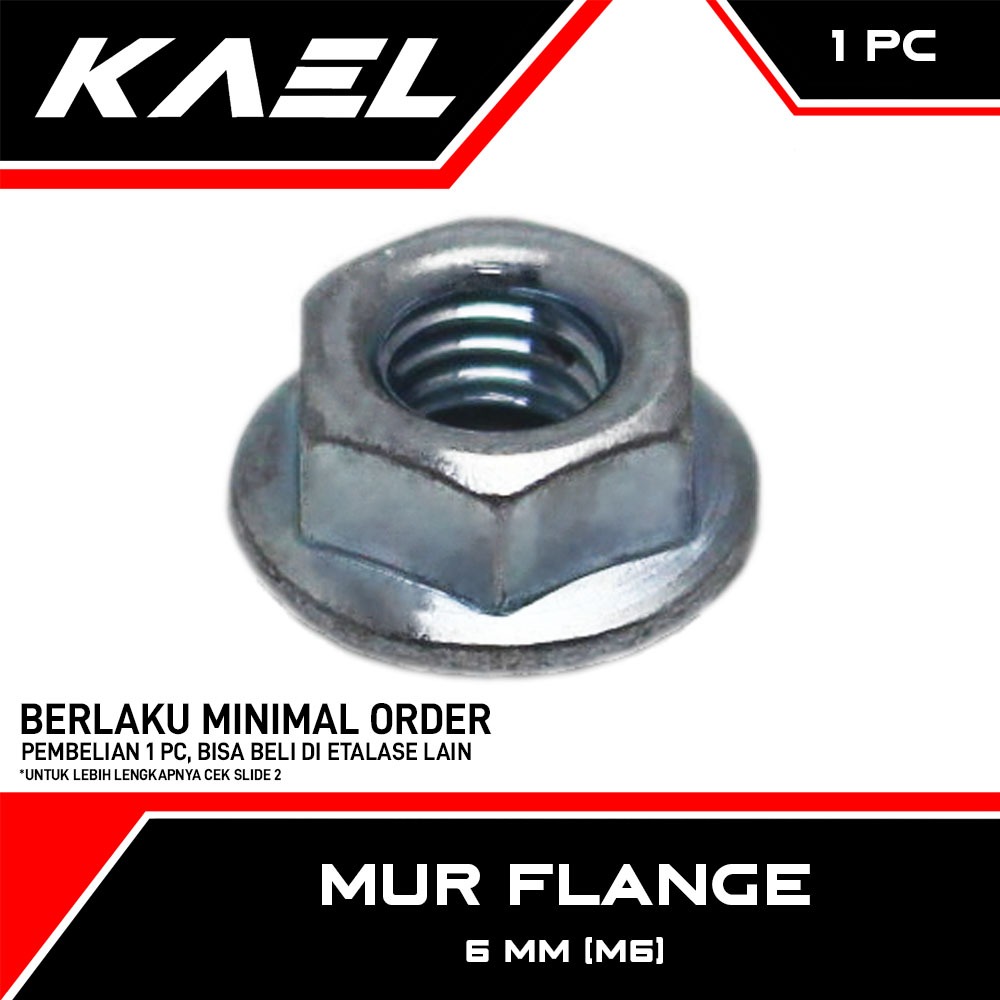 Jual Mur Flange 6mm (M6) Nut Fleng Pleng 6mm 6 mm M6 M | Shopee Indonesia