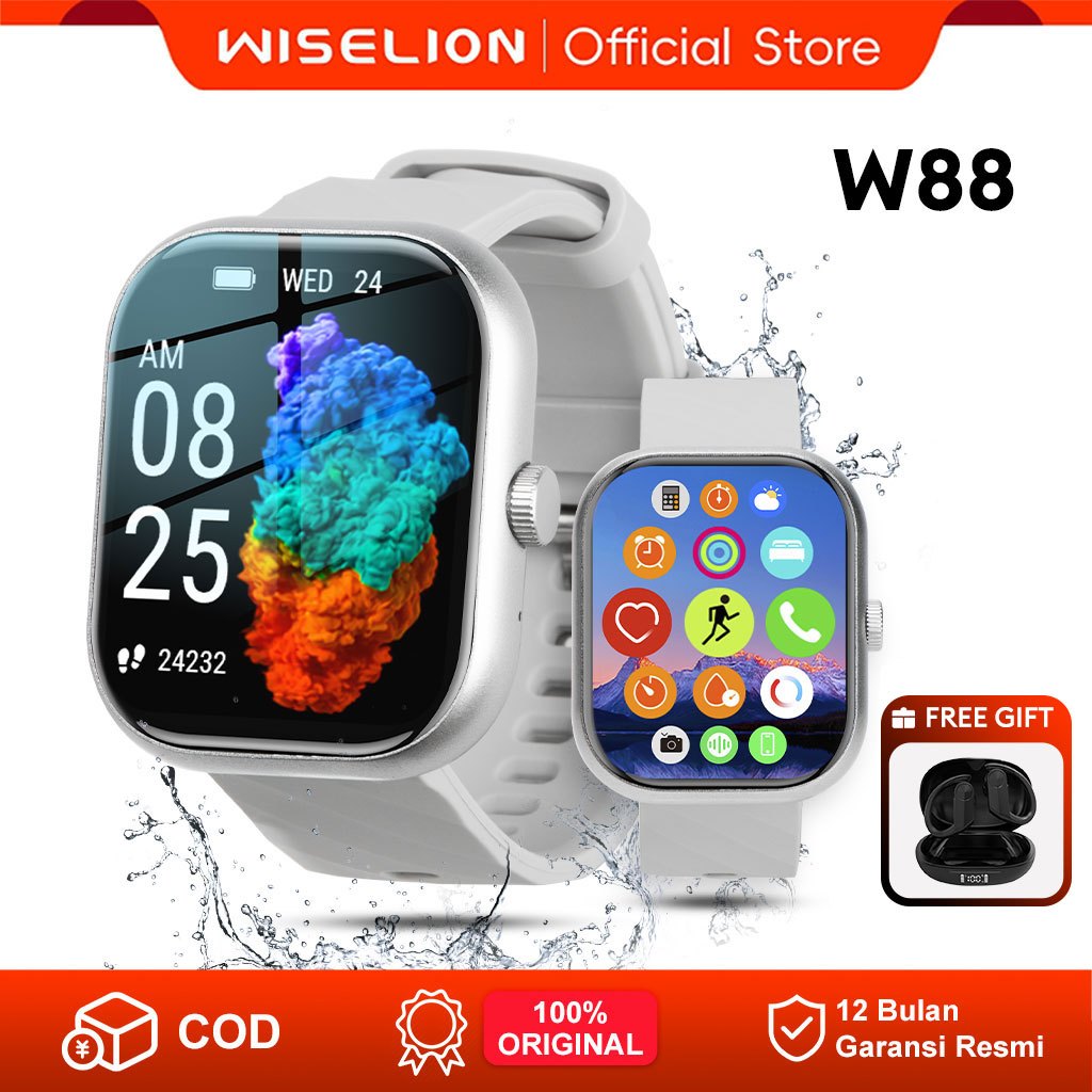 Jual [BELI 1, GRATIS 1] WISELION Smartwatch W88-AMOLED 2.01"-Bluetooth ...