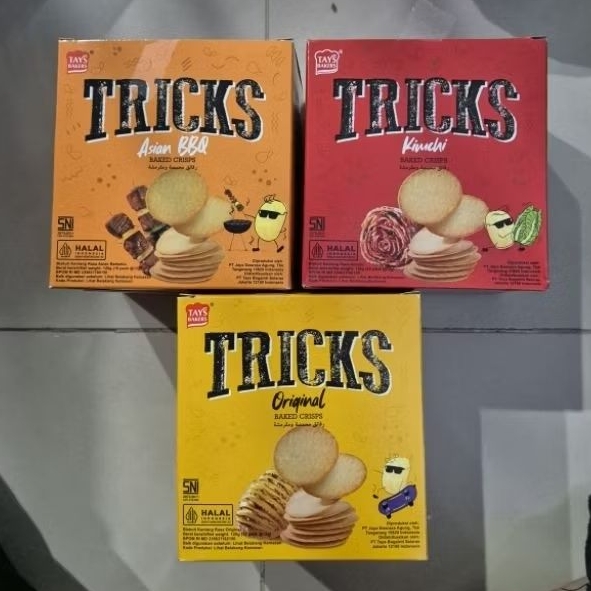Jual Tricks baked crisps kentang potato ORIGINAL / BBQ/ KIMCHI/ RENDANG ...