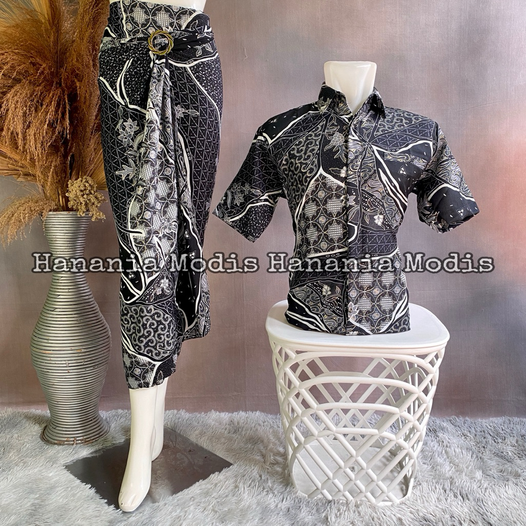 Jual Batik Couple Set Rok Lilit | Baju Batik Kemeja Lengan Pendek ...