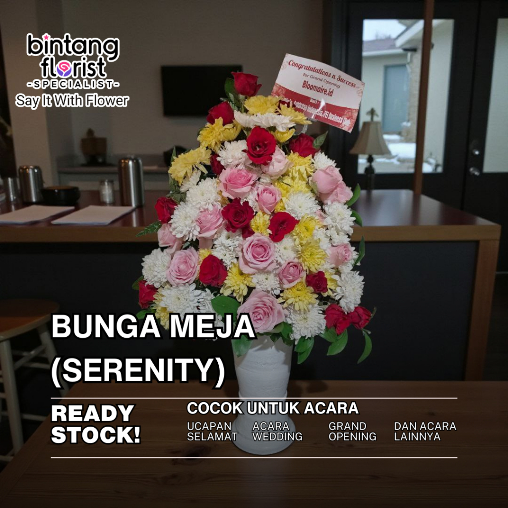 Jual Bunga Meja Serenity Bunga Segar / Artificial Premium untuk Ucapan ...