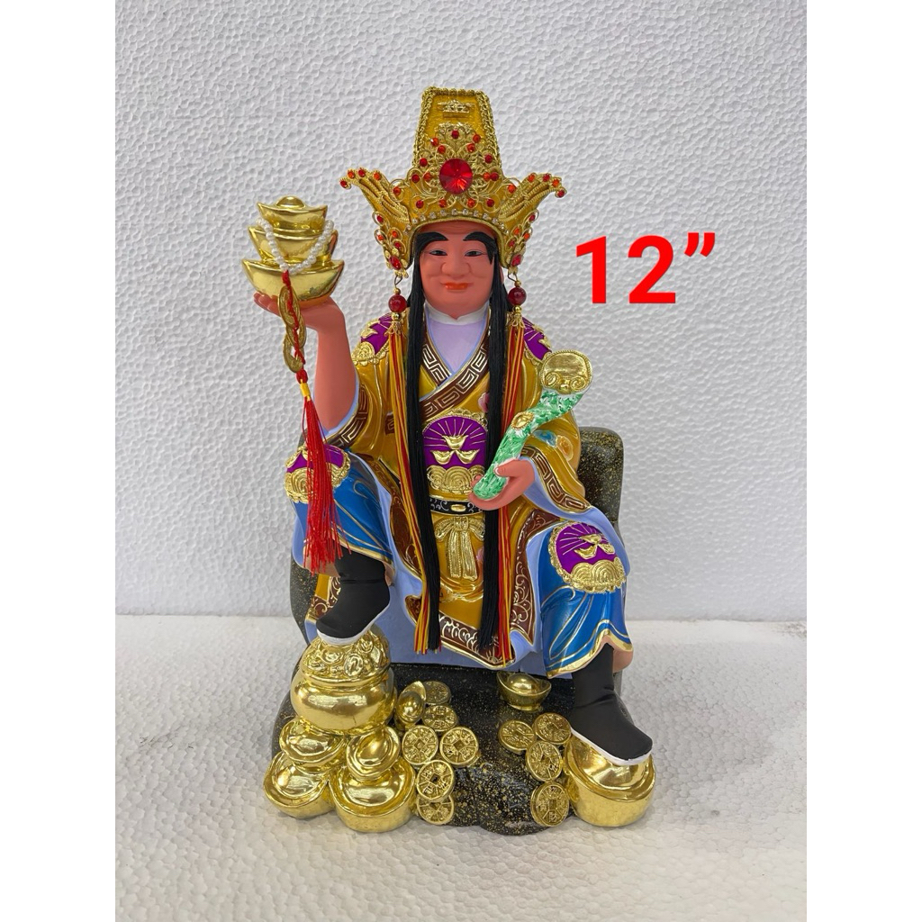 Jual patung Kim Ci Pek - Jin Qian Bo duduk 12in kayu Taiwan topi ...