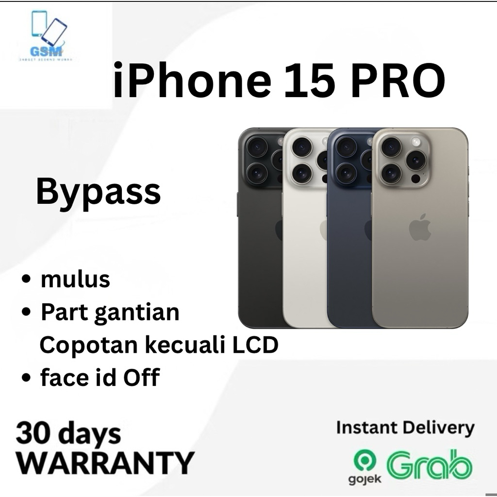 Jual iPhone IP 15 Pro 128gb 256gb Natural Titanium Blue Silver Mulus ...