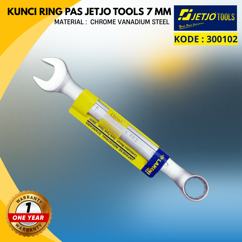 Jual Kunci Ring Pas 7mm JETJO TOOLS 300102 / Combination Wrench Sunk ...