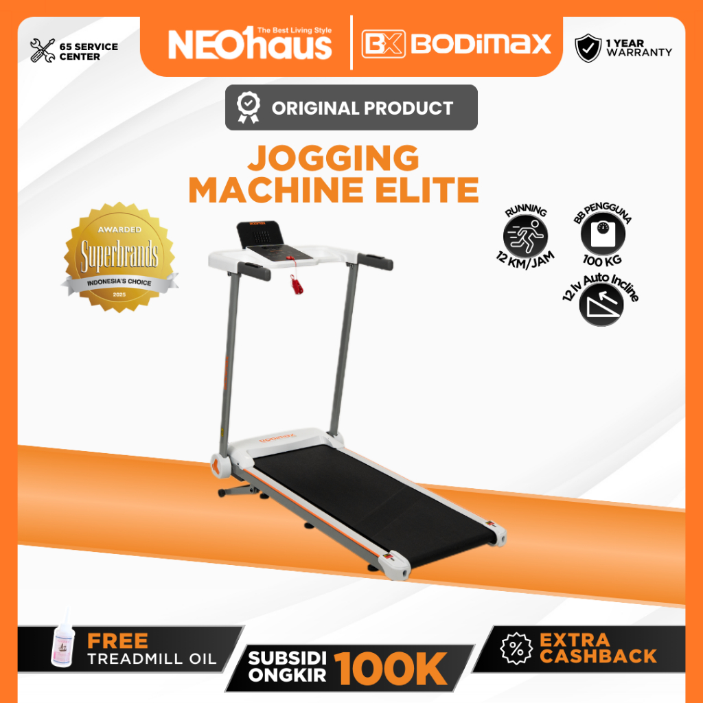 Jual BODIMAX JOGGING MACHINE ELITE / Treadmill Sensor jantung / 12 Auto ...