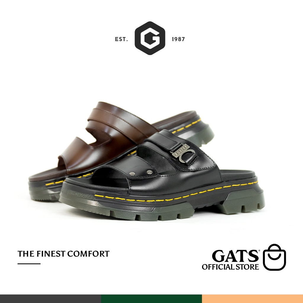 Jual GATS - AXIS 02 - Sandal Kulit Premium Pria Casual | Shopee Indonesia