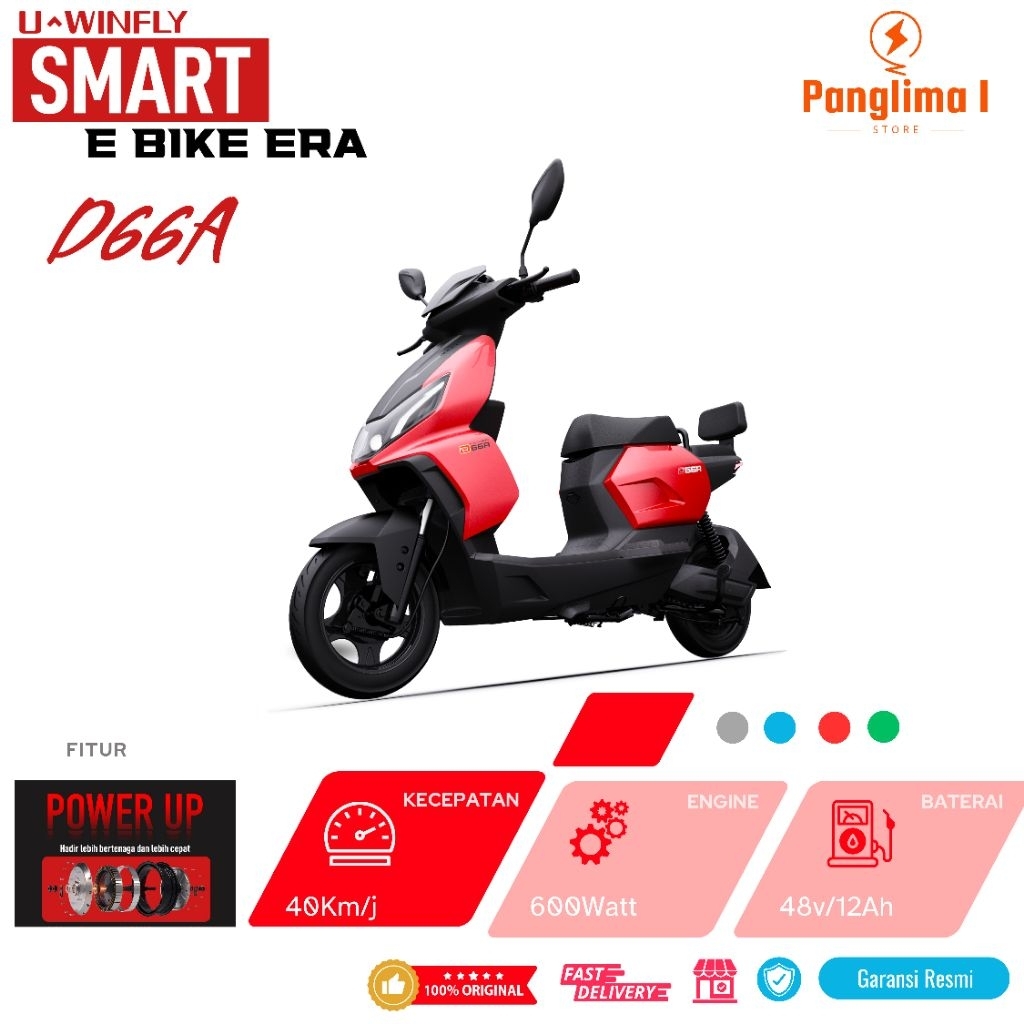 Jual Sepeda Listrik Uwinflay D66A 48V/12Ah | 600W | Garansi Resmi ...