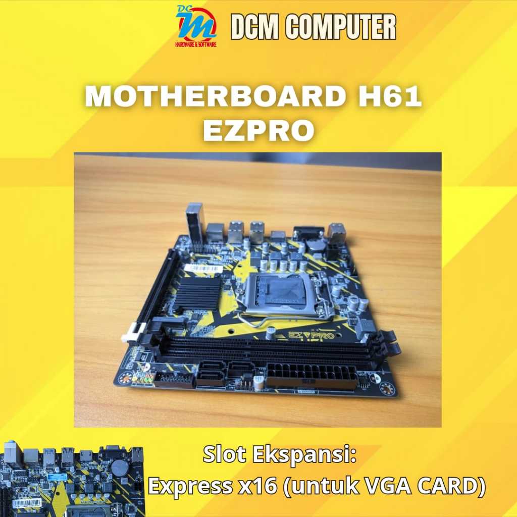Jual Motherboard Ezpro Intel H61 Usb Lga 1155 2 Slot Support DDR3 1066 ...