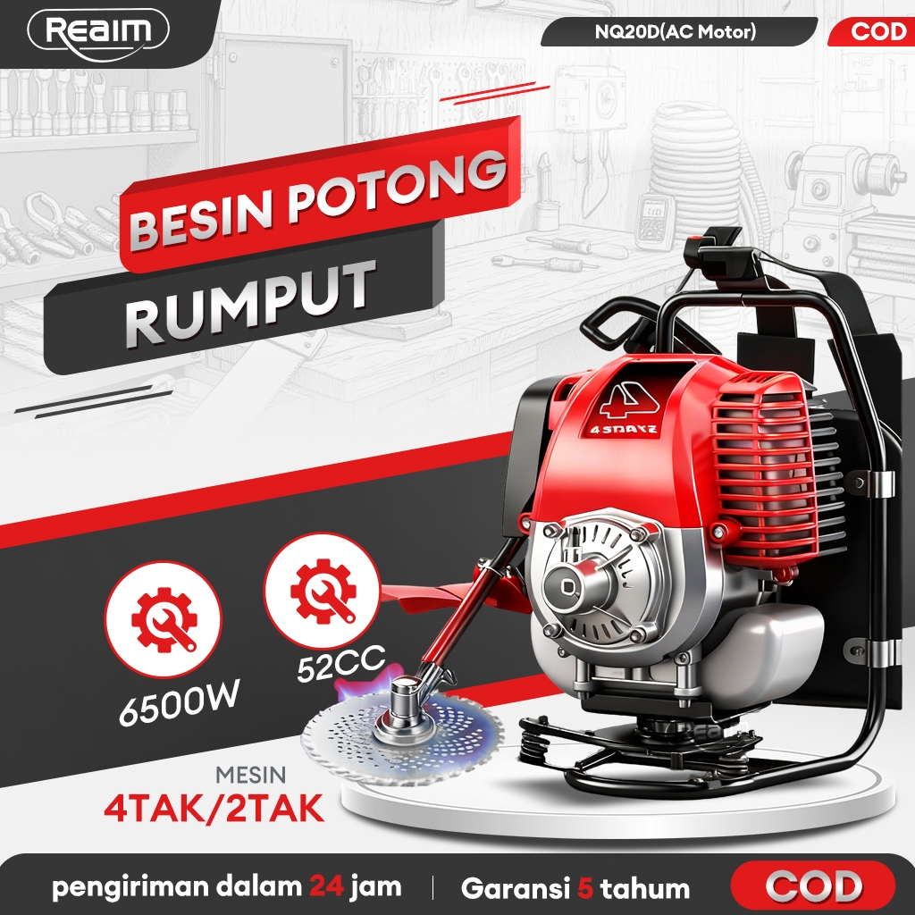 Jual Reaim Mesin Potong Rumput gendong 4 Tak 10000R/MIN 2 Tak brush ...