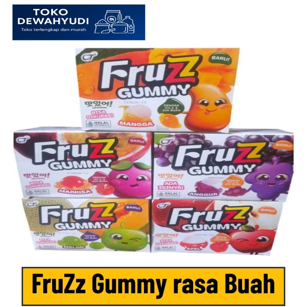 Jual Fruzz Gummy Permen Kenyal Rasa Buah per BOX ( isi 24 bungkus ...