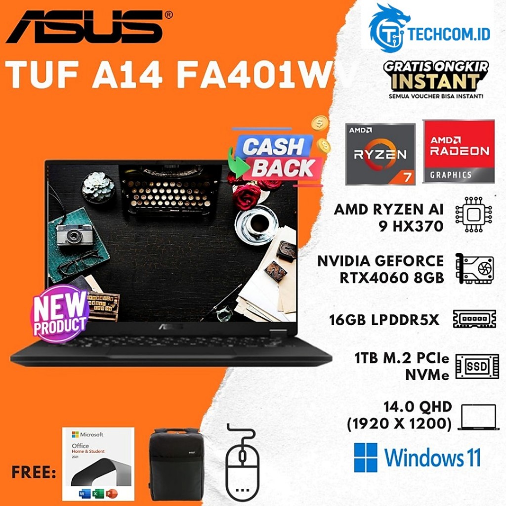 Jual Asus Tuf A14 FA401WV RYZEN AI 9 HX370 RTX4060 8GB | 32GB 1TB SSD ...