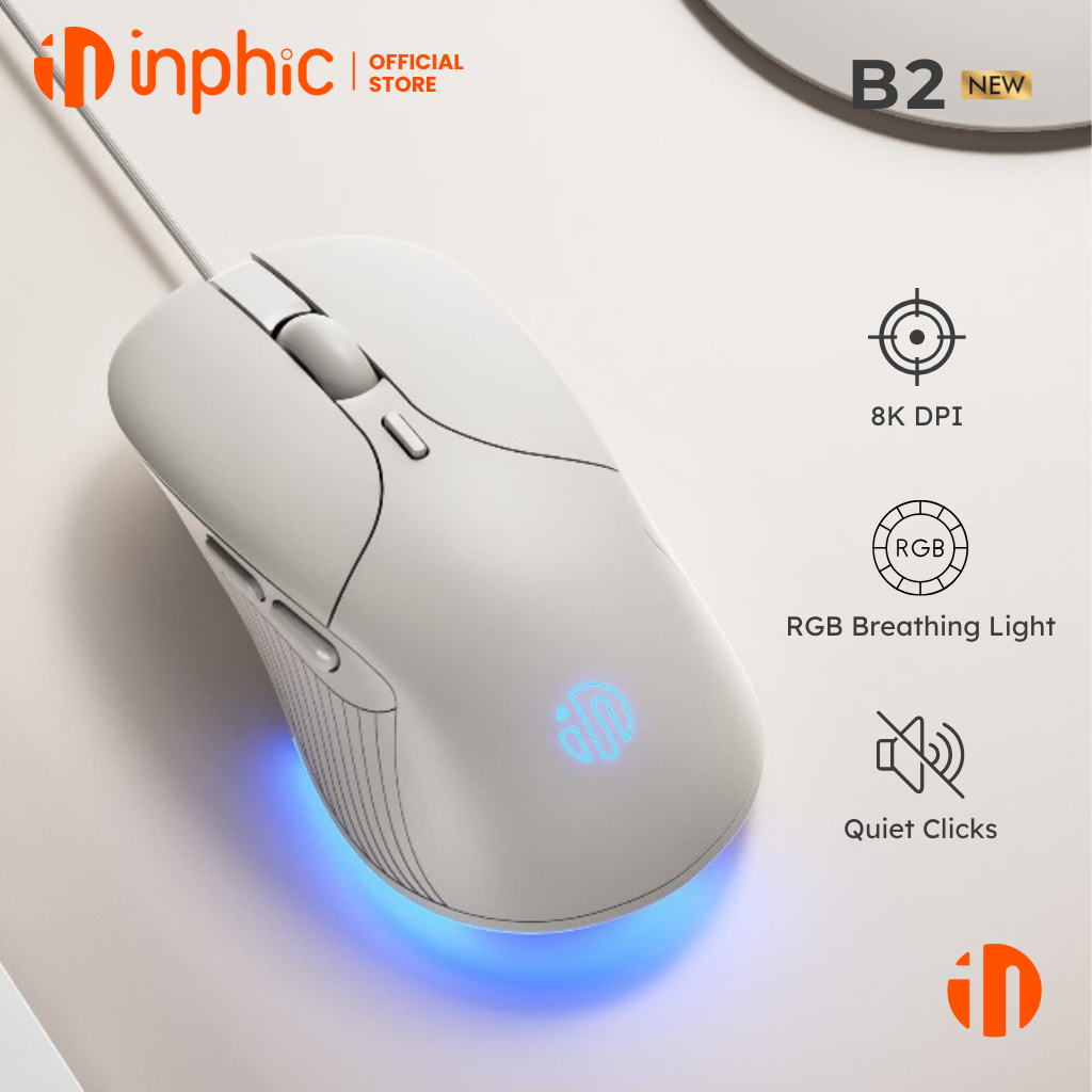 Jual INPHIC B2 Mouse Gaming Wired Silent Click RGB | Shopee Indonesia