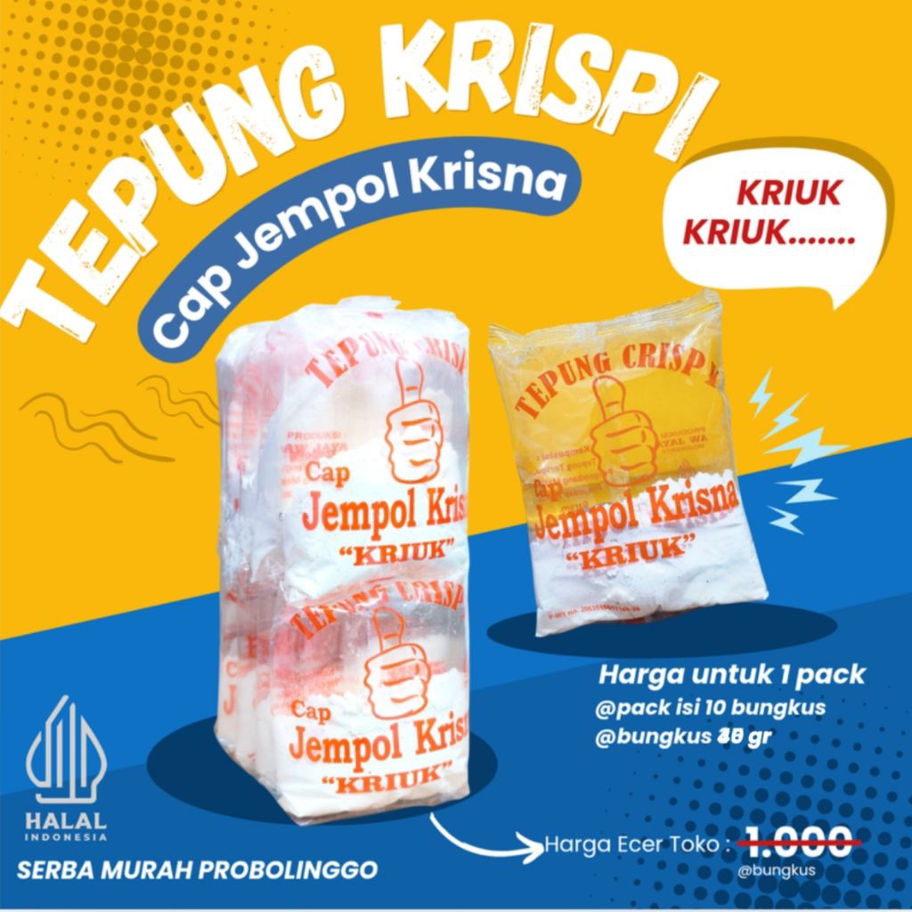 Jual Tepung Krispi Cap Jempol 10 pcs (per pcs isi 40 gr) | Shopee Indonesia