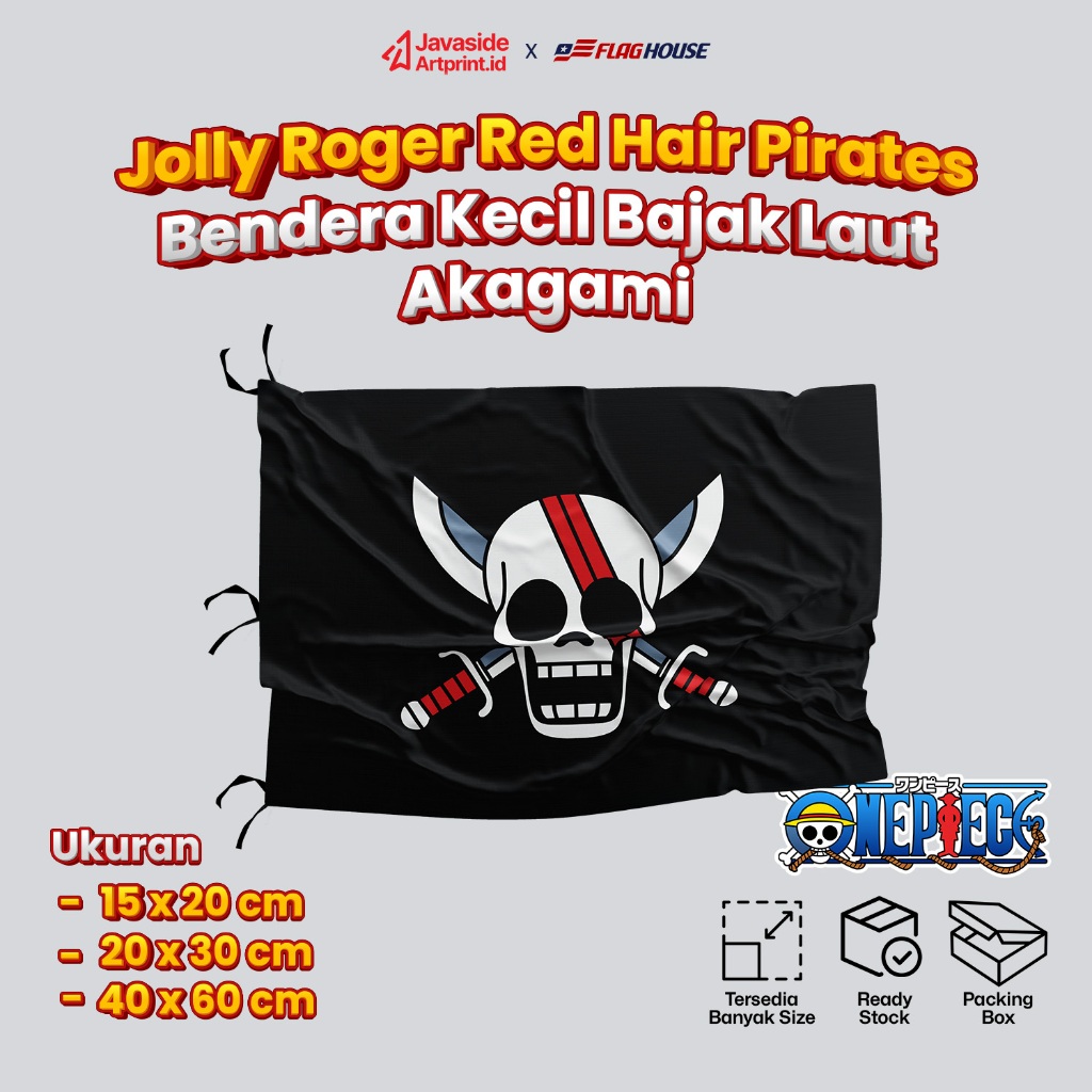 Jual Bendera kecil bajak Laut Akagami no shanks - Jolly Roger red hair ...