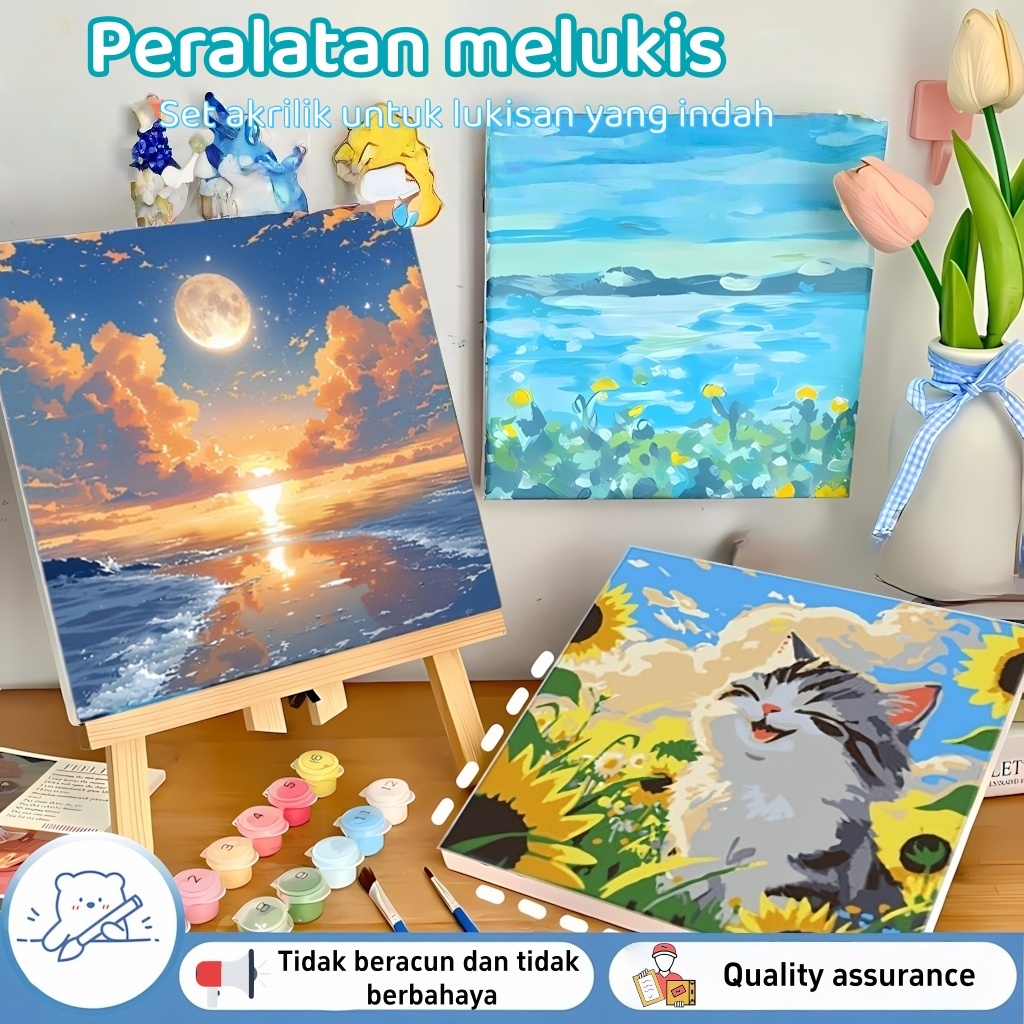 Jual [READY] Lucky Paint By Number 30x30cm Lukisan Kanvas DIY Digital ...