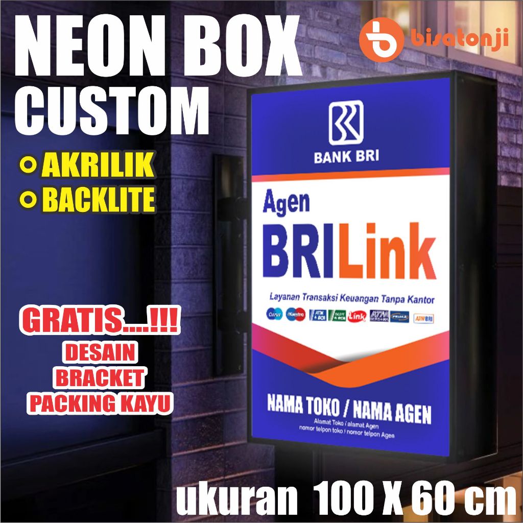 Jual Neon Box Custom Akrilik 2 Sisi Hemat Listrik RANGKA BESI UKURAN ...