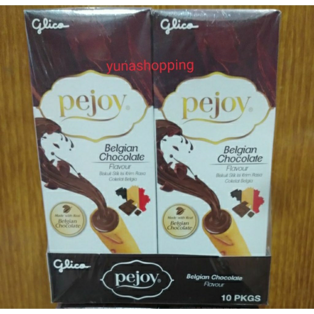 Jual Pejoy biskuit stik belgian chocolate 1pack isi 10pc @16g | Shopee ...
