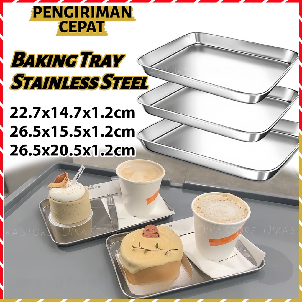 Jual 3 Ukuran Nampan Stainless Steel Baking Tray Food Grade Baki Nampan ...