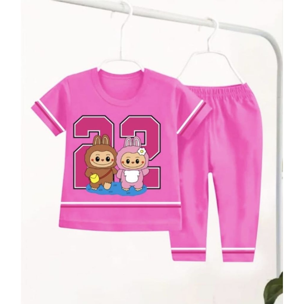 Jual Labubu motif jersey angka setelan anak perempuan usia 1-6 tahun ...