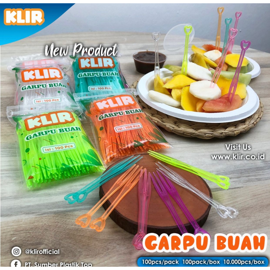 Jual KLIR Garpu buah garpu mini garpu kue BENING TRANSPARAN isi 100pcs ...