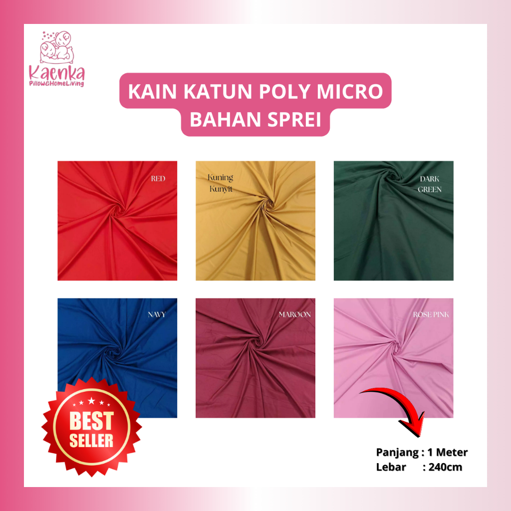 Jual Kain Katun Poly Micro Bahan Sprei Panjang 1 Meter Lebar 240cm ...